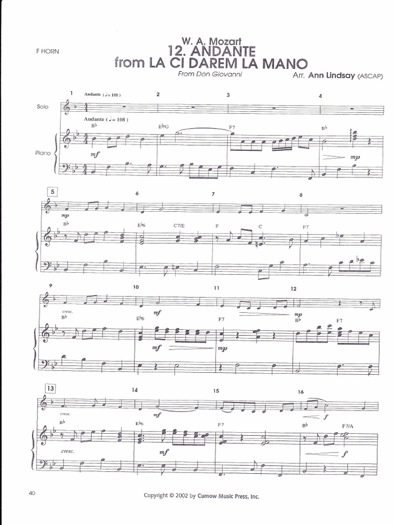 12. andante mozart parte piano | PDF