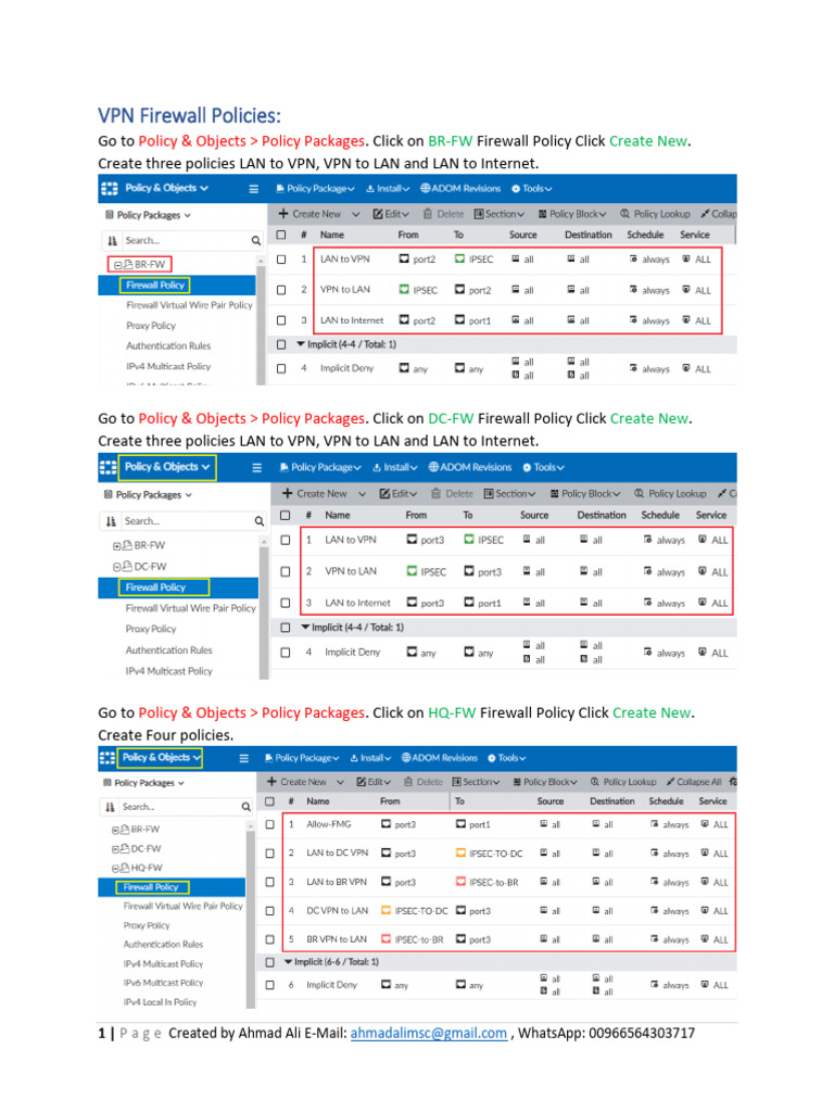 43-VPN Firewall Policies | PDF
