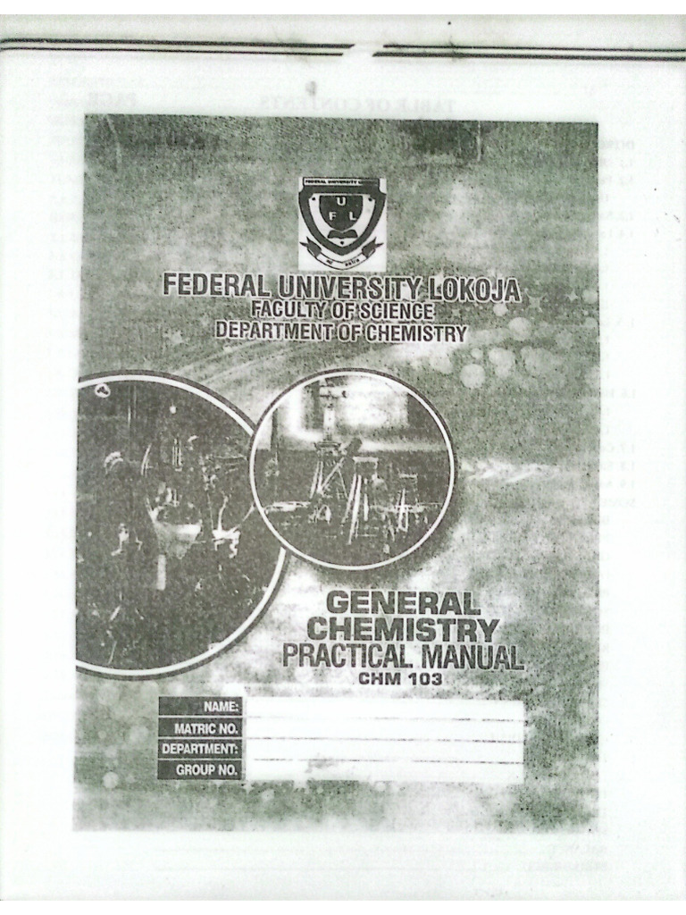 Chm103 Practical Manual | PDF