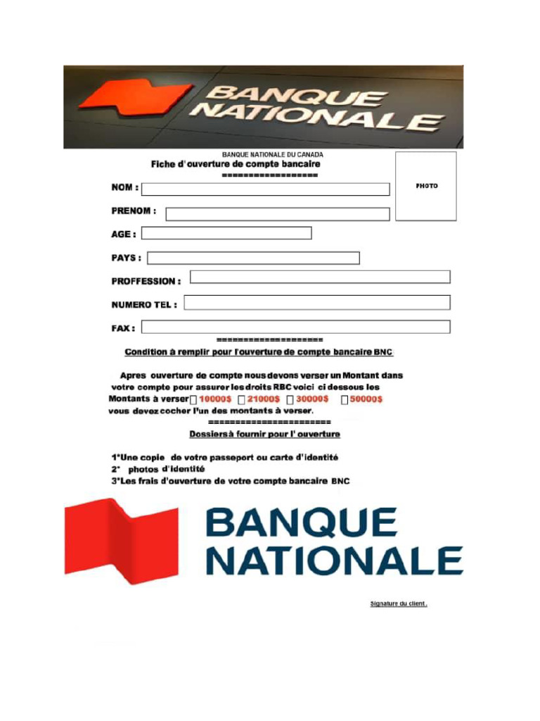 Formulaire Banque Nationale Du Canada | PDF