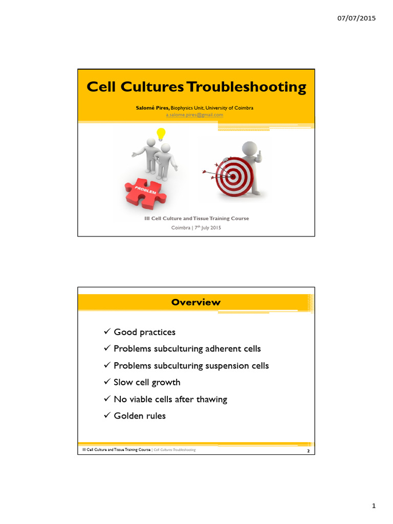 Cell Culture Troubleshooting Guide | PDF | Cell Culture | Growth Medium