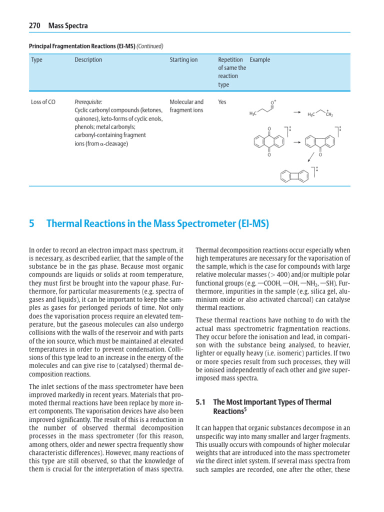Thermal Reactions in Mass Spectrometry | PDF | Mass Spectrometry ...