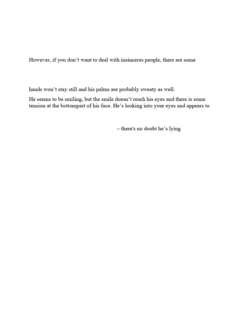 How To Spot A Liar | PDF