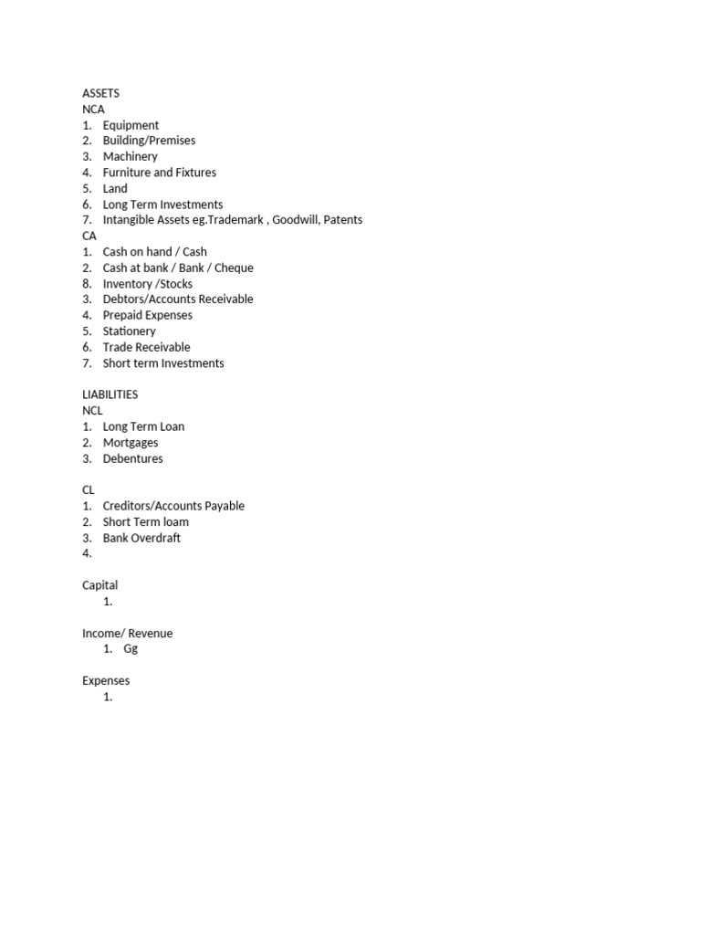 Asset and Liability Breakdown Guide | PDF