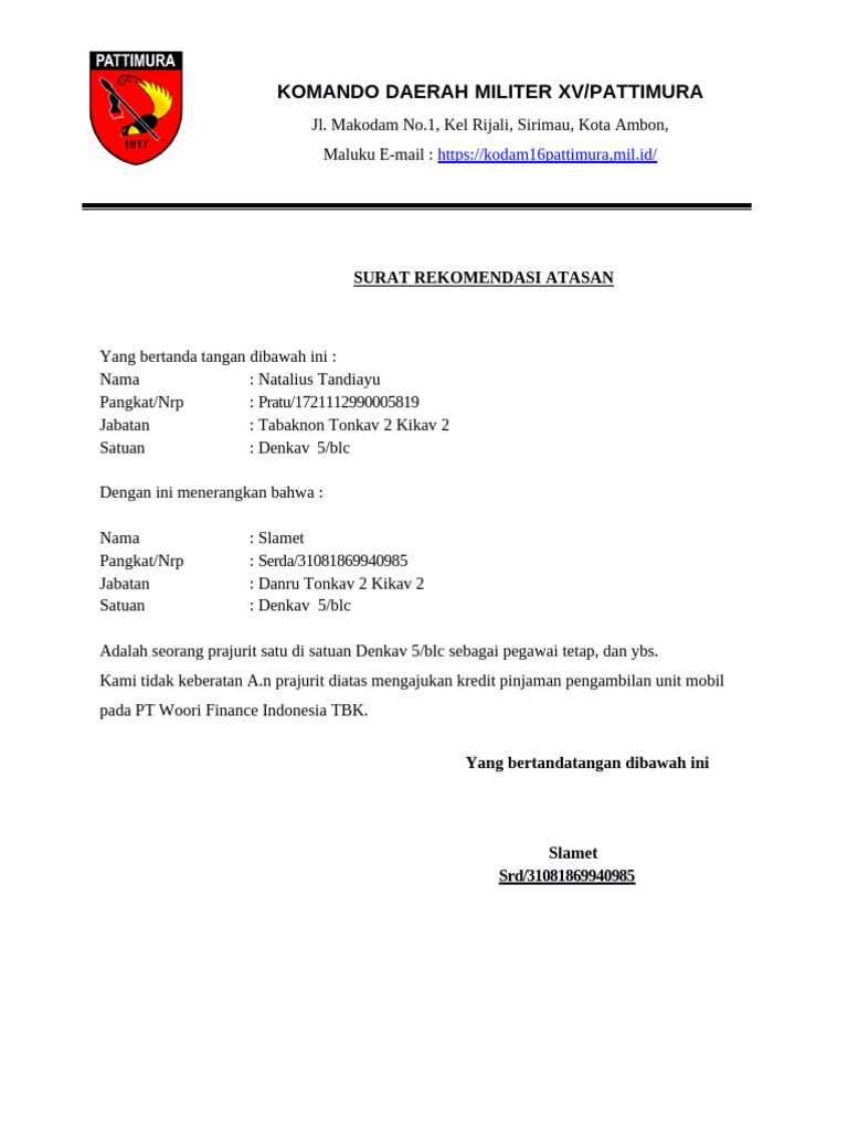 Salin1-Surat Rekomendasi Atasan | PDF