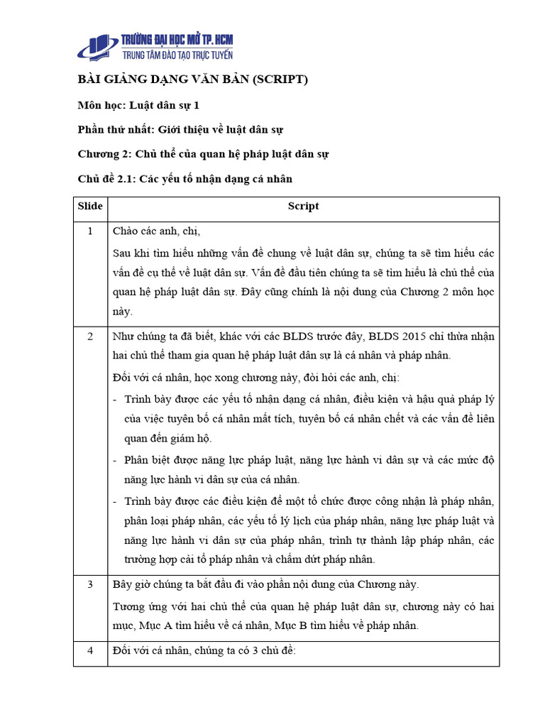 LDS1 C2 CD2.1 Cacyeutonhandangcanhan | PDF