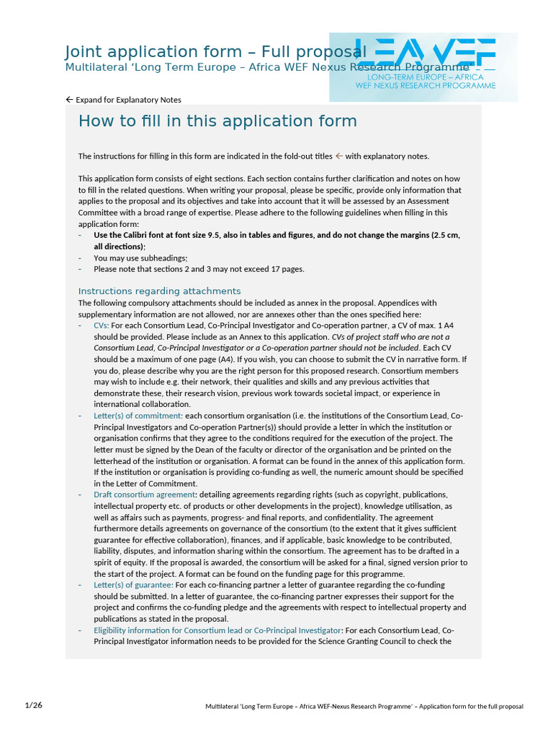 LEAWEF Application Form Full Proposal | PDF | Data | Evaluation