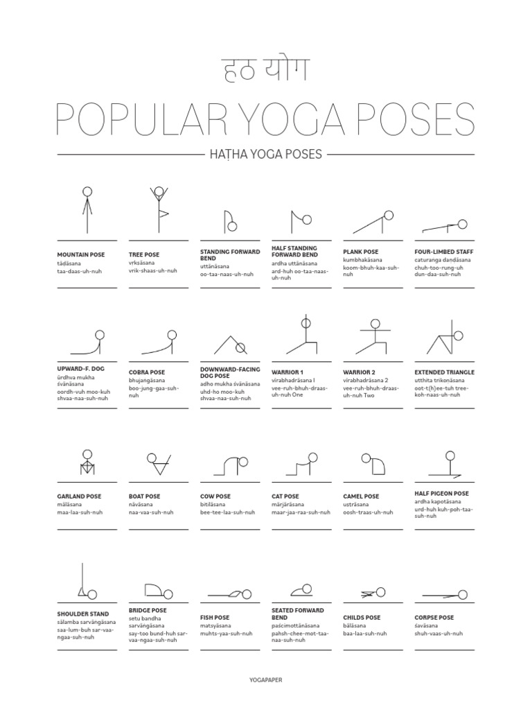 24 Popular Yoga Poses Letter | PDF | Physical Exercise | Yoga
