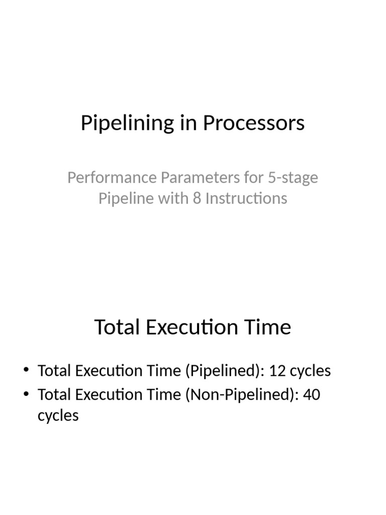 Pipelining Performance Parameters | PDF