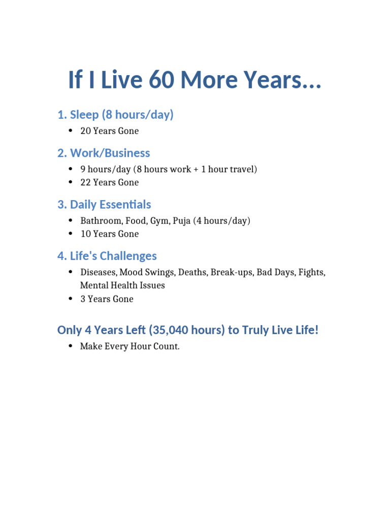 Maximize Life: 4 Years to Truly Live | PDF
