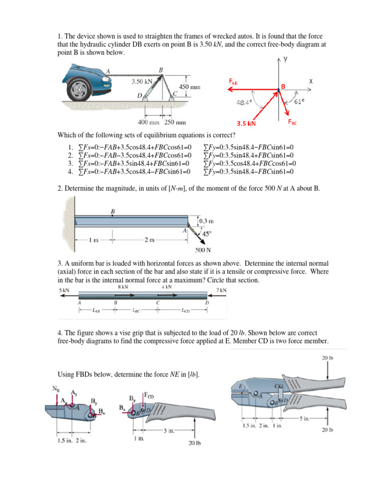 Auto Frame Repair Force Analysis | PDF | Truss | Force