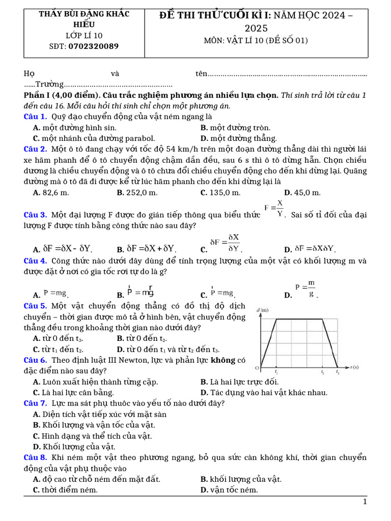 Ktck 1. 1. Đề Số 01 | PDF