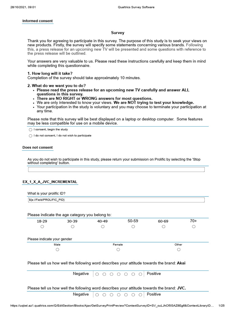Qualtrics Survey Questionnaire | PDF | Brand