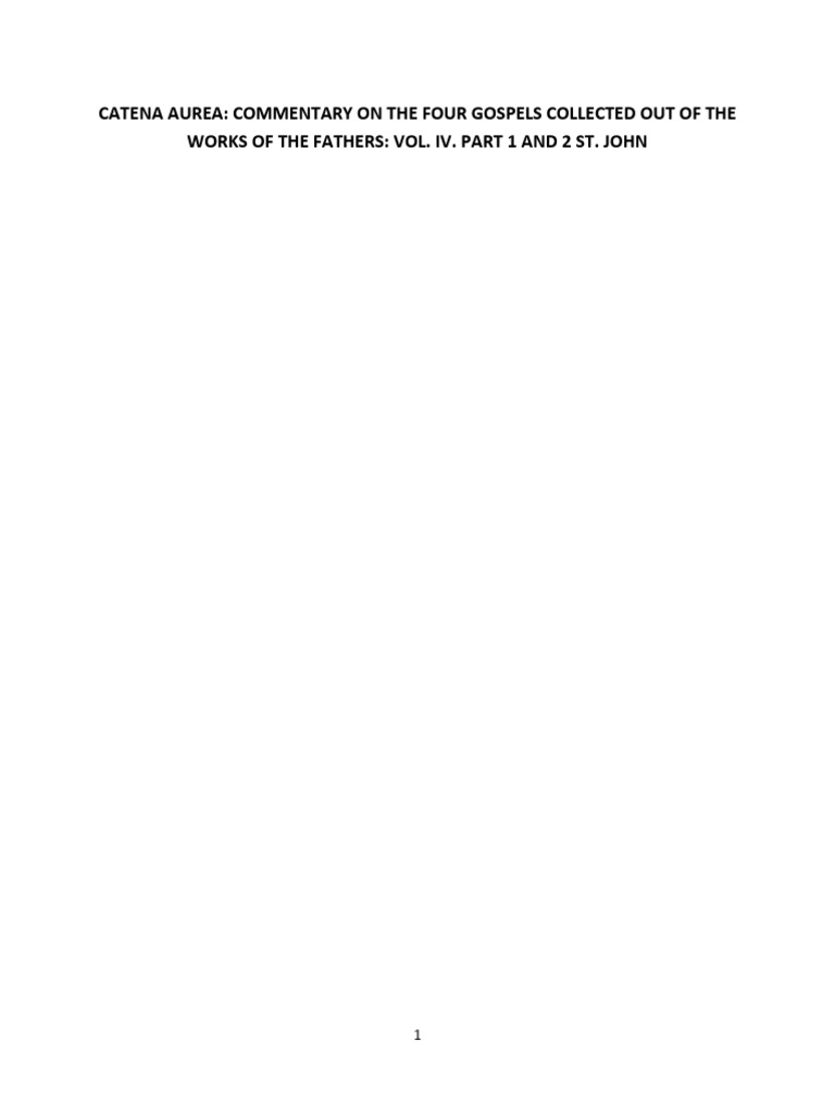 Catena Aurea: Commentary on John | PDF | Logos (Christianity) | Holy Spirit