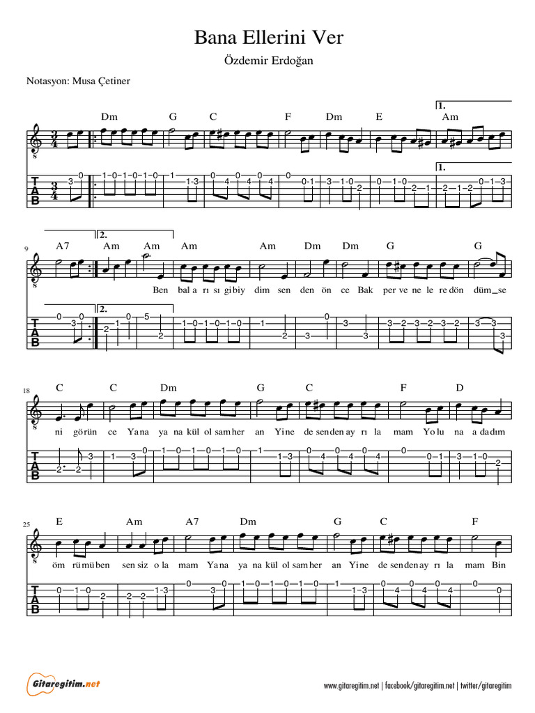 Bana Ellerini Ver Nota | PDF