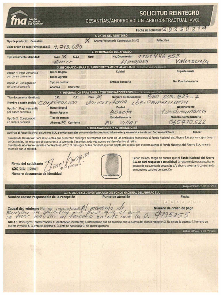 Solicitud de Reintegro | PDF