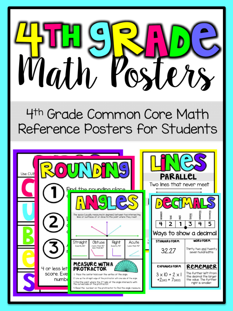 4th Grade Math Anchor Chart Posters | PDF | Mathematical Objects ...