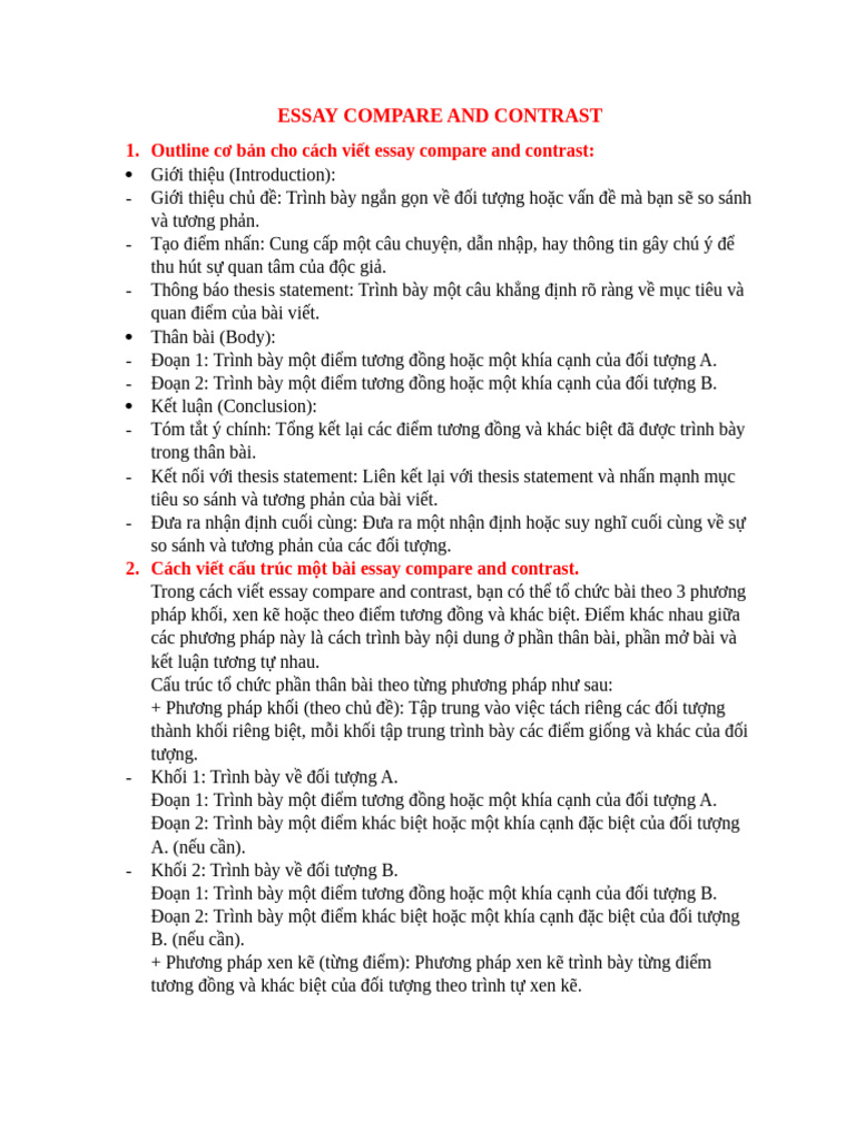 Essay Compare and Contrast | PDF