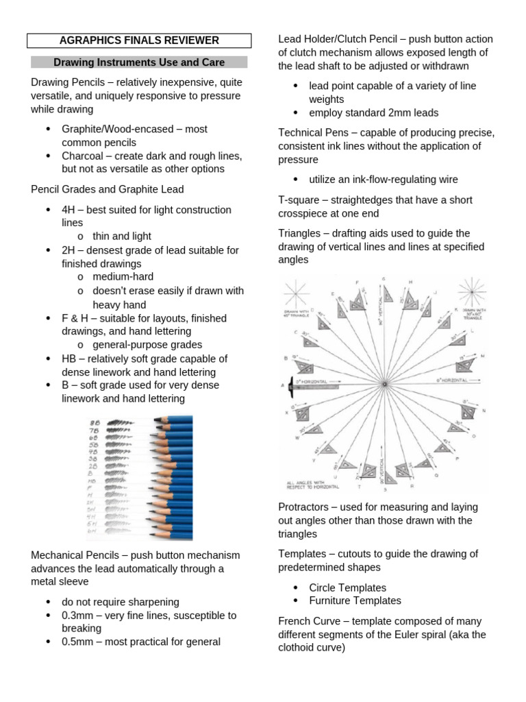 Agraphics Finals Reviewer | PDF | Pencil