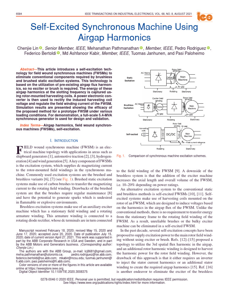 Self-Excited Synchronous Machines | PDF | Electrical Engineering ...