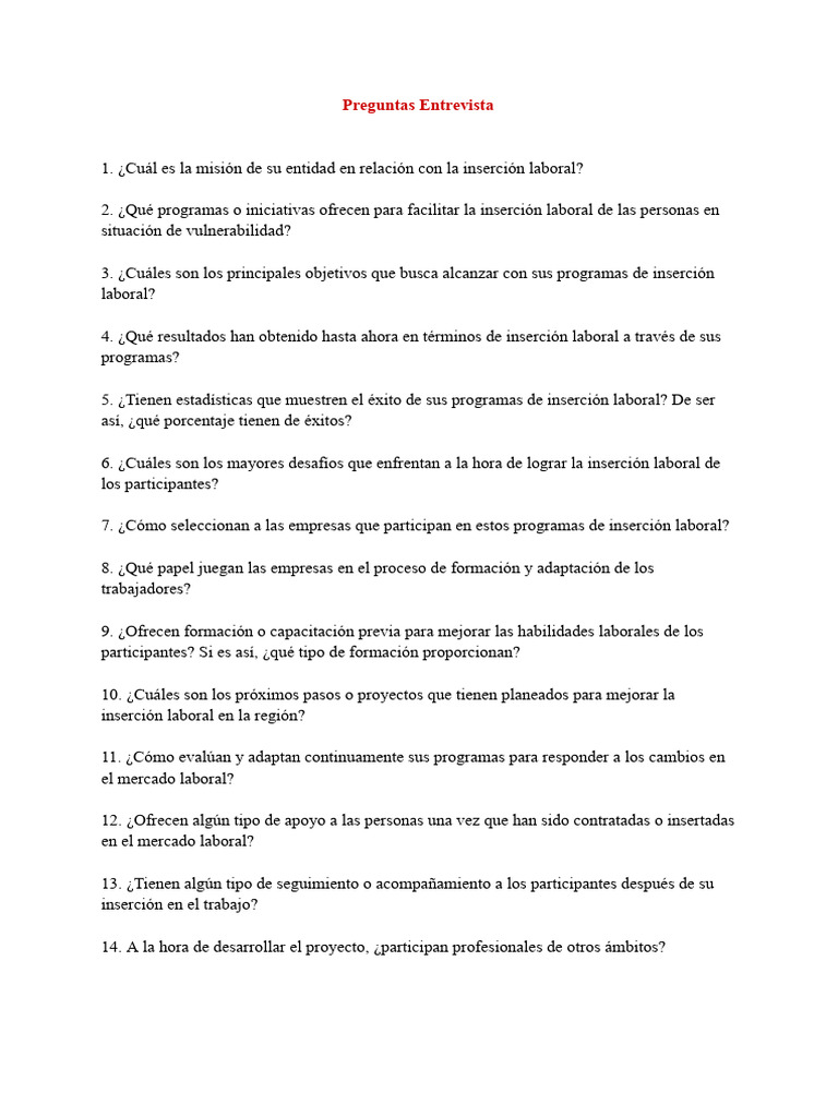 Entrevista Entidad Proyecto 1º TIS | PDF