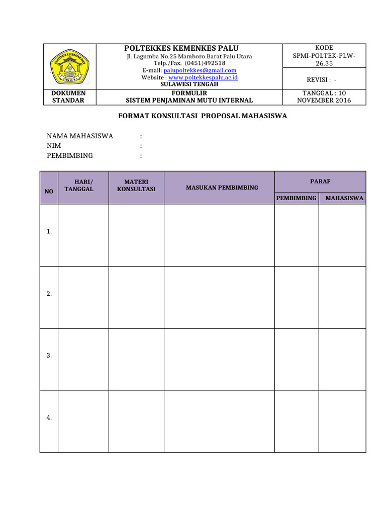 Lembar Konsul Proposal (1) | PDF