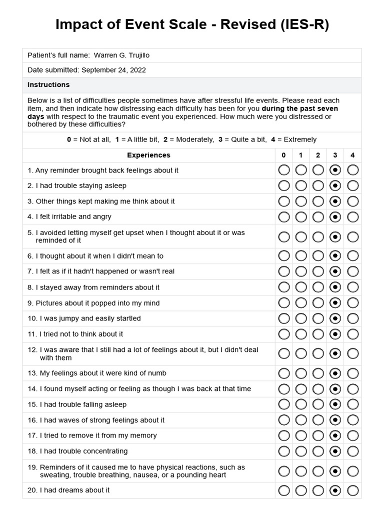 PTSD Assessment: Impact of Event Scale | PDF | Psychological Trauma ...