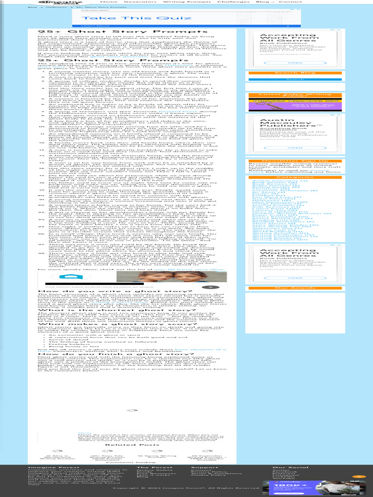 25+ Ghost Story Prompts Scary Ghost Writing Prompts ? | PDF | Ghosts ...