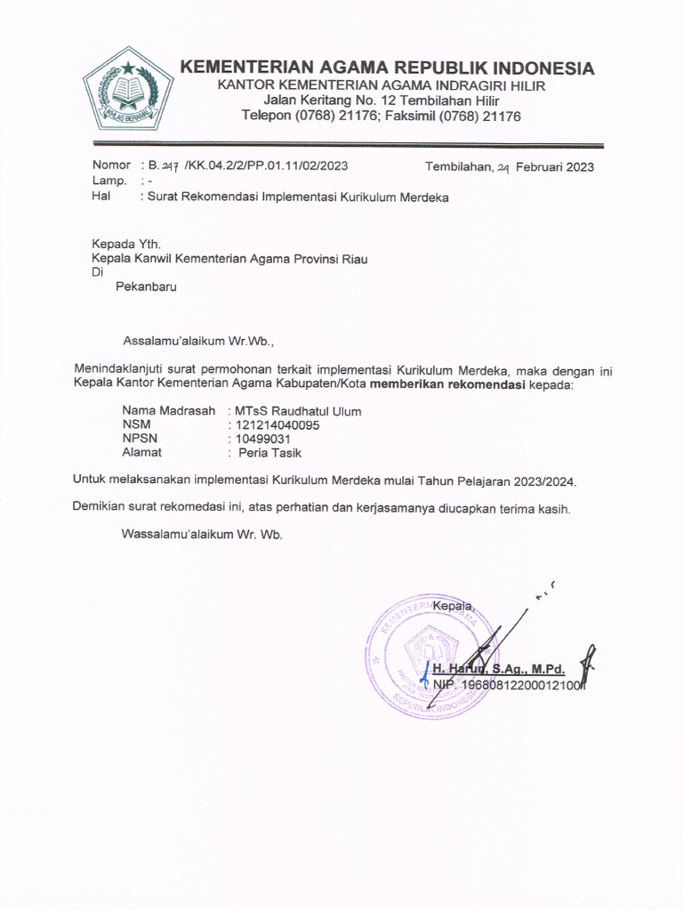 IKM MTS 1-RAUDHATUL ULUM | PDF