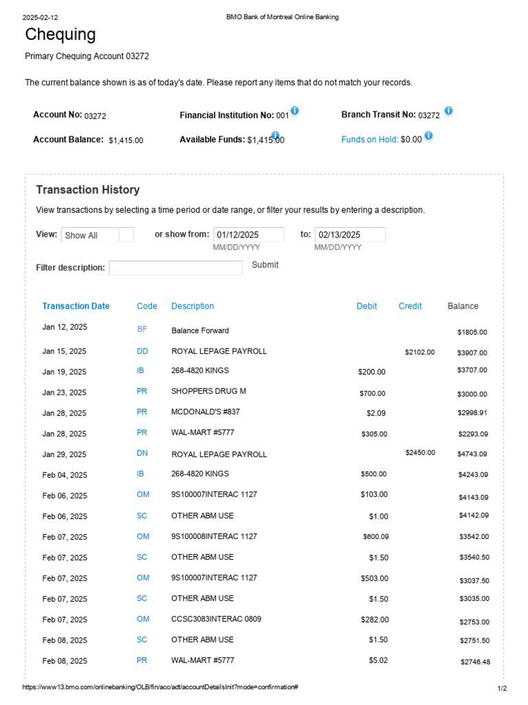 BMO Online Banking Transaction Overview | PDF | Corporate Jargon ...