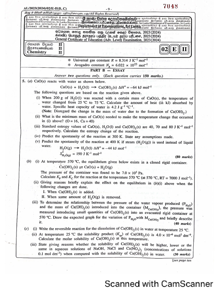2023 A/L Chemistry Past Papers Download | PDF