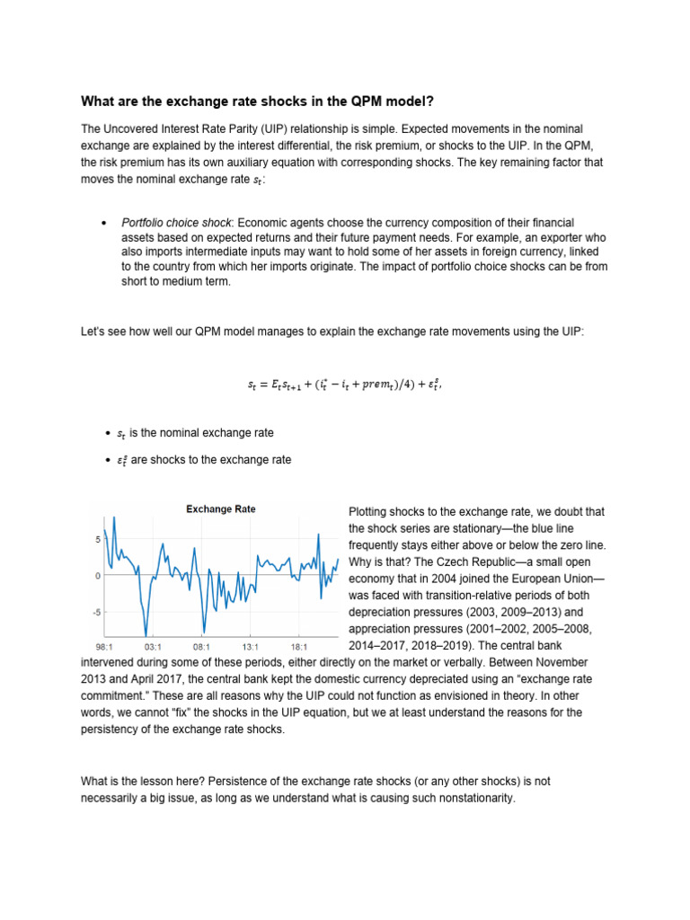 What Are The Exchange Rate Shocks in The QPM Model | PDF | Exchange ...