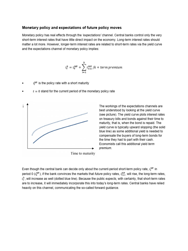 Monetary Policy and Expectations of Future Policy Moves | PDF | Yield ...