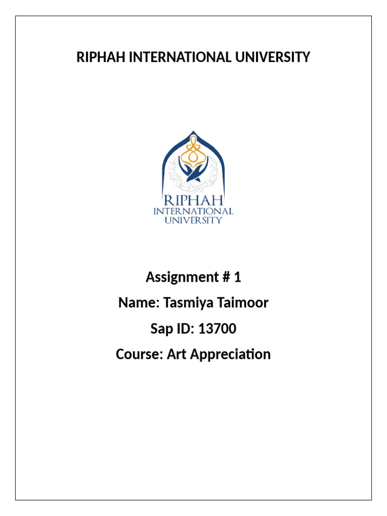 Art Appreciation Assignment 1 (AutoRecovered) | PDF | Rituals | Intention