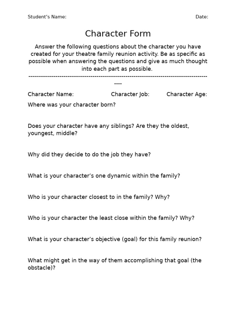 Character Form | PDF