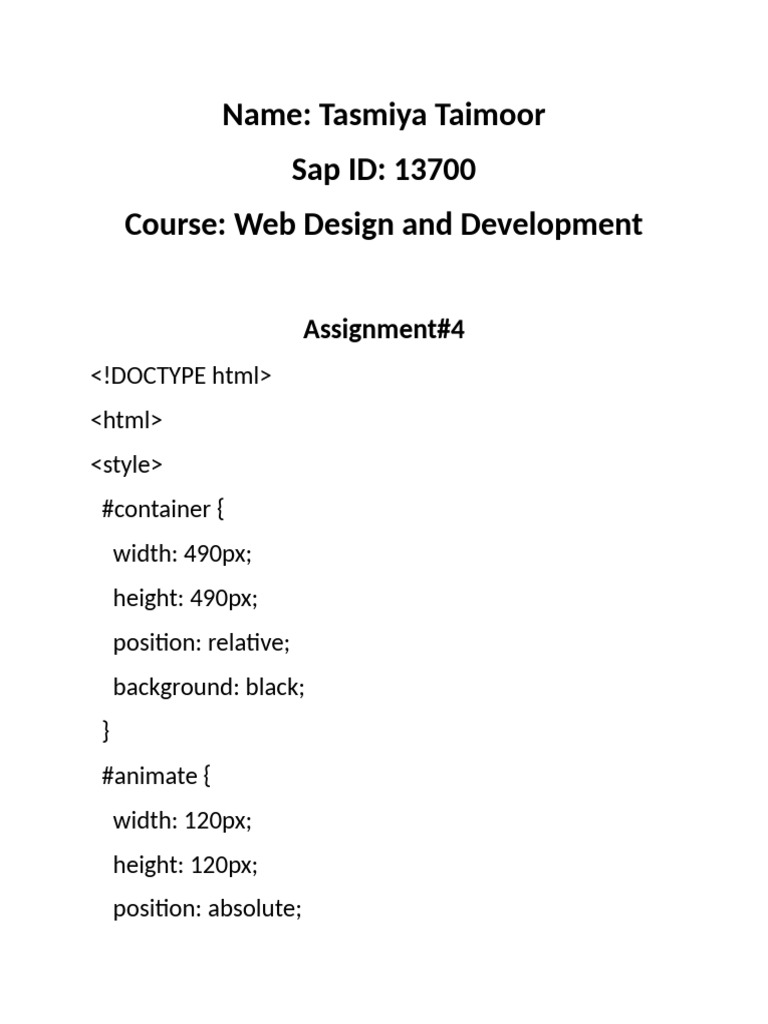 Web Animation Example With Htmlcss Pdf 0905