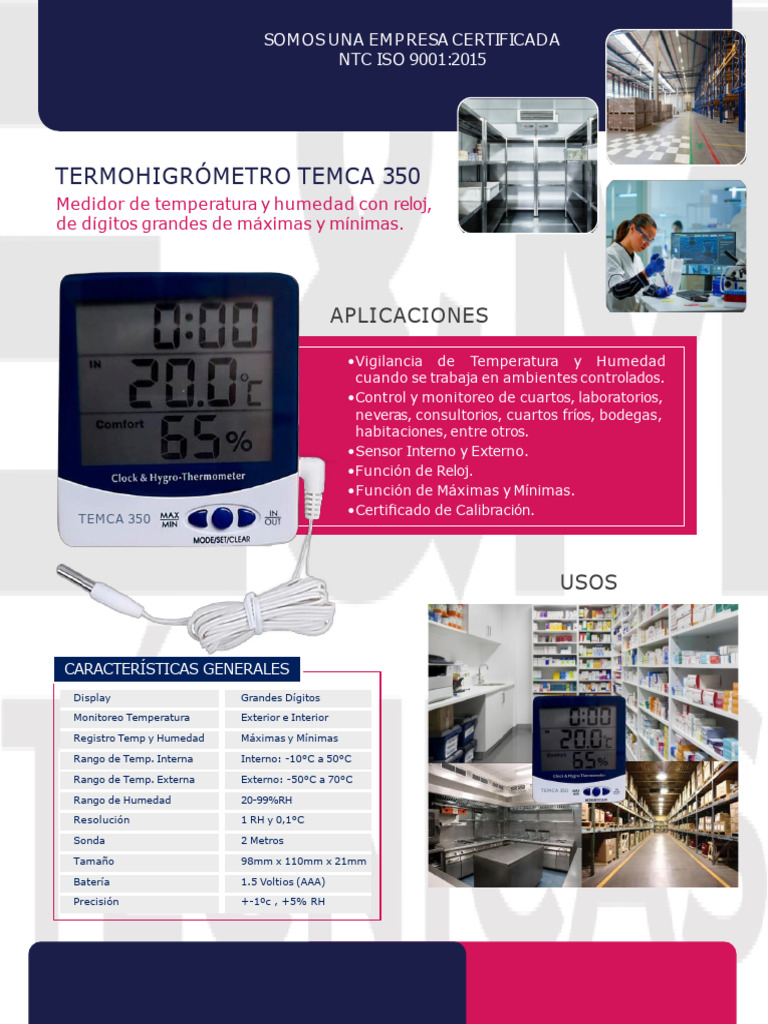 Termohigrómetro TEMCA 350 | PDF