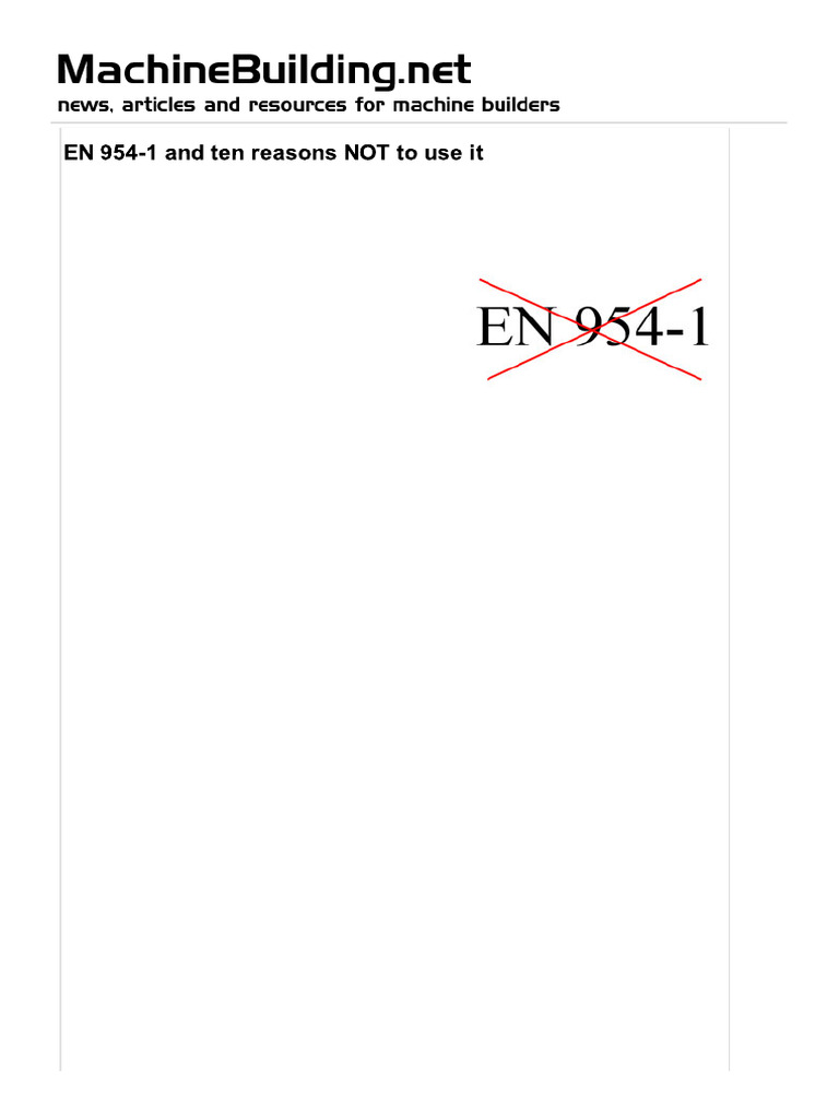 EN 954-1 and Ten Reasons NOT To Use It | PDF | International ...