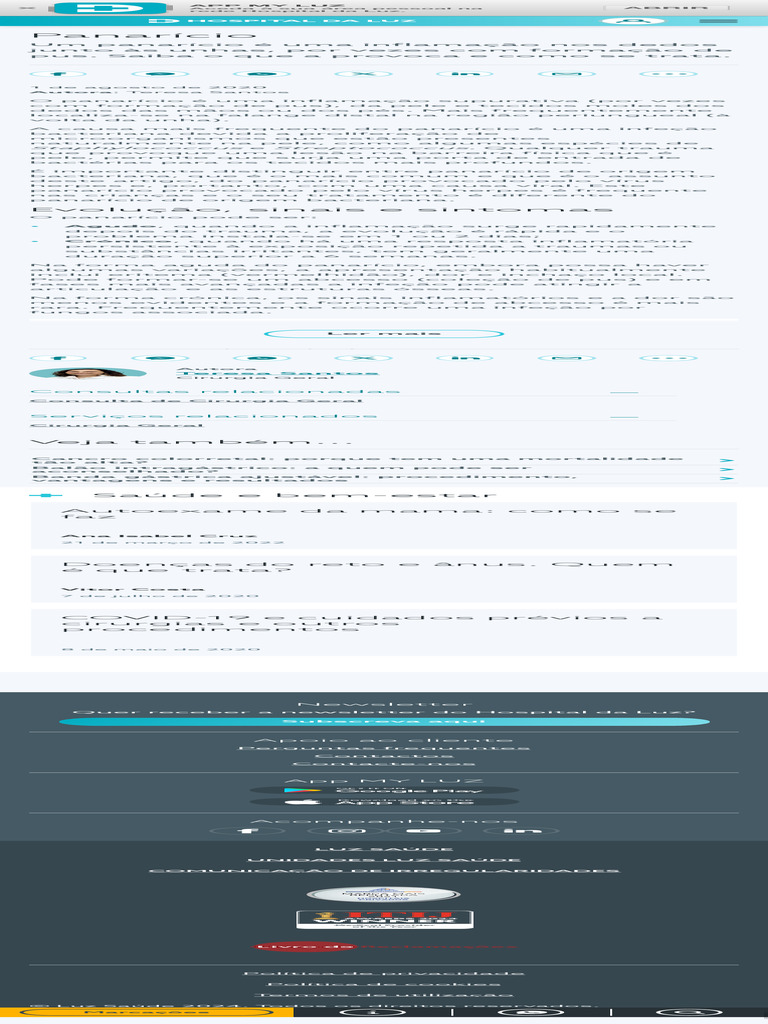 Panarício saiba o que é Hospital da Luz | PDF | Inflamação | Infecção