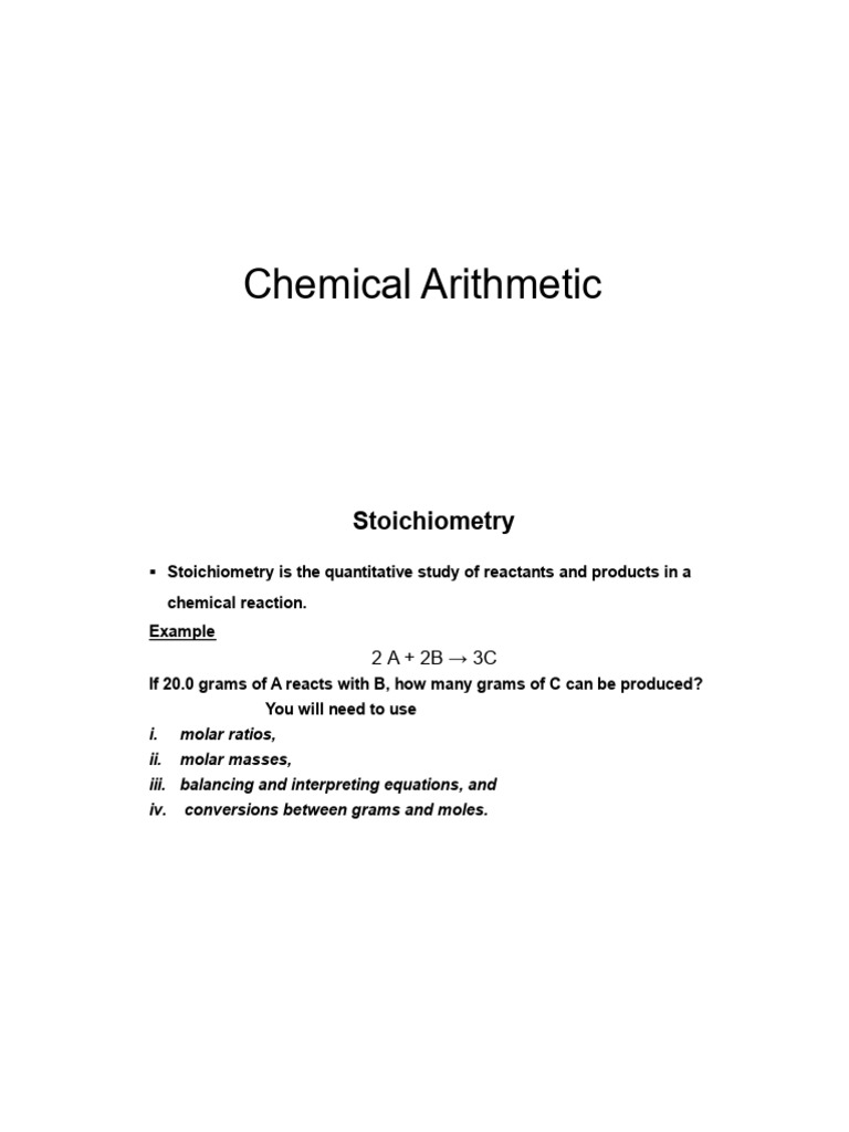 Stochiometry Notes 1 | PDF
