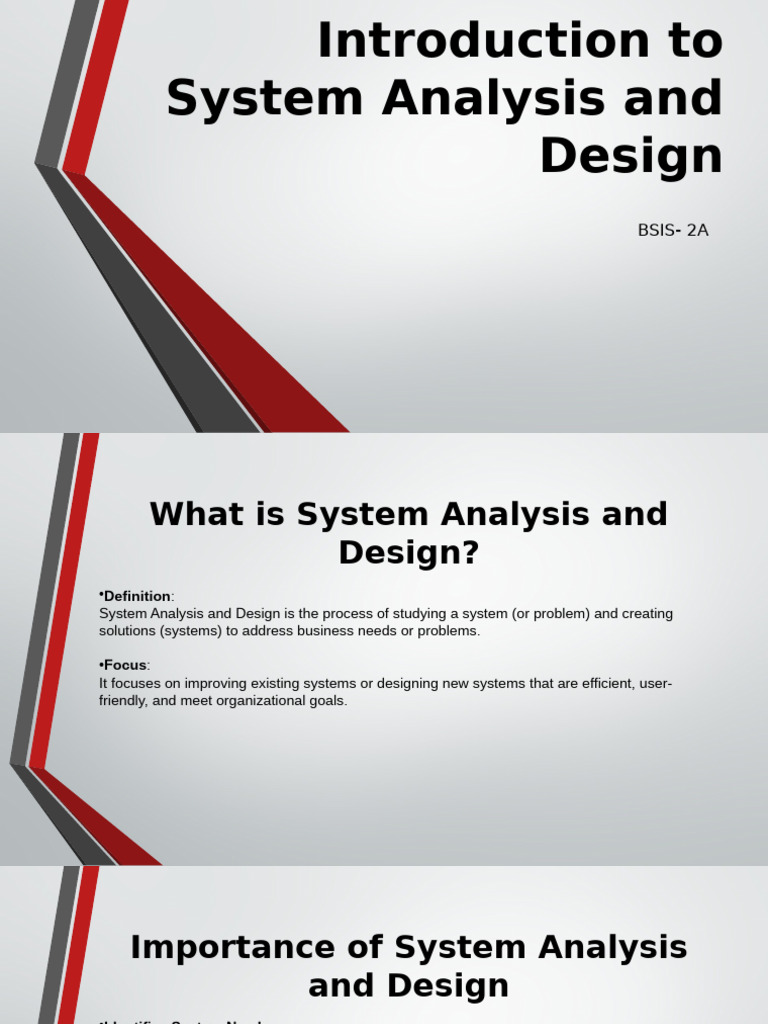 Introduction To System Analysis and Design | PDF | System | Information ...
