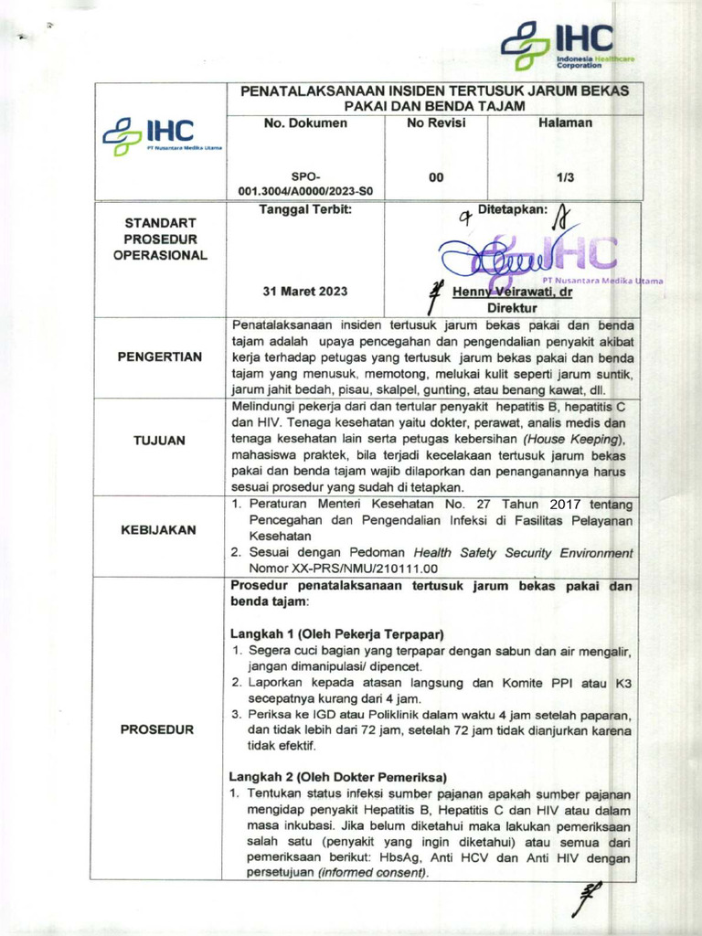 SPO LANGKAH LANGKAH TERTUSUK JARUM | PDF