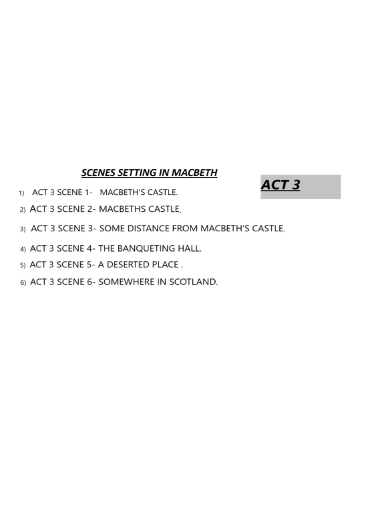 Macbeth Scene Setting! | PDF