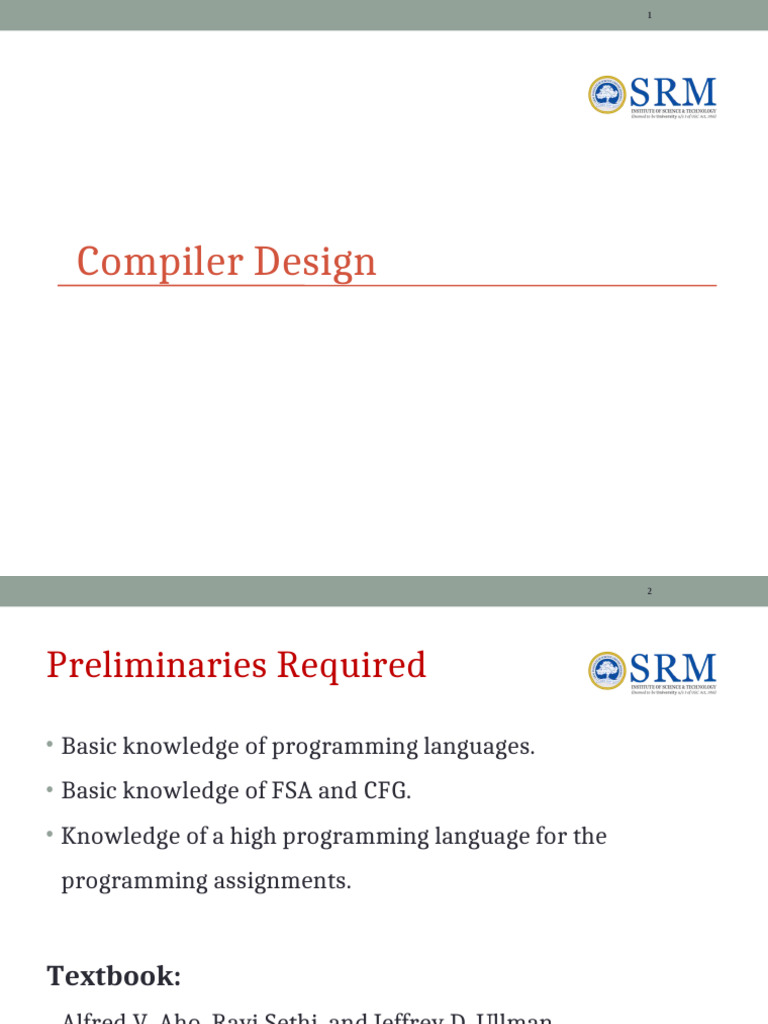 Unit 1 Compiler Design | PDF | Parsing | Compiler