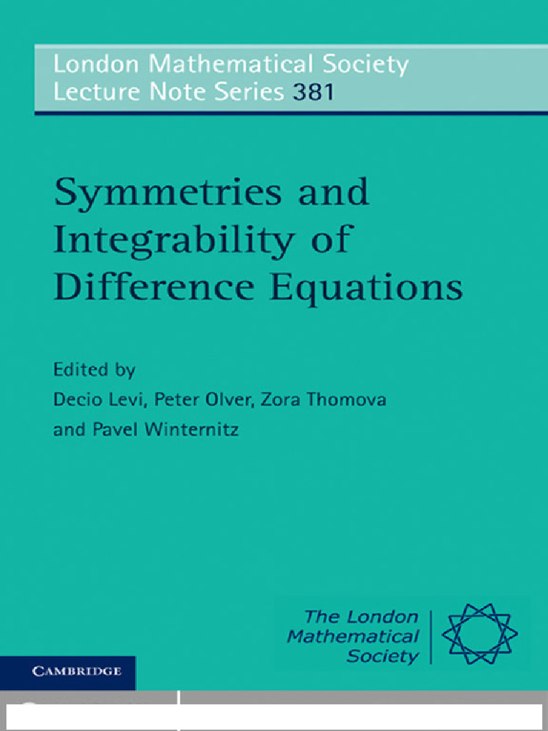 Symmetries Integrability Diff Eqs Peter Olver | PDF | Hamiltonian ...