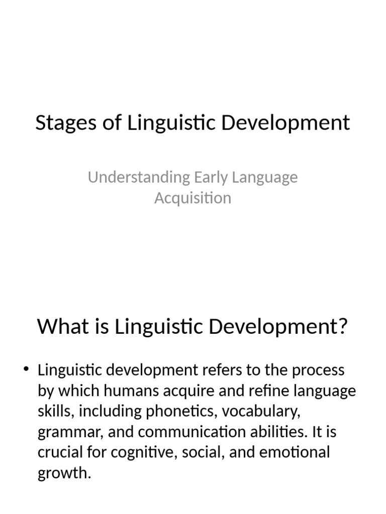 Linguistic Development Stages | PDF