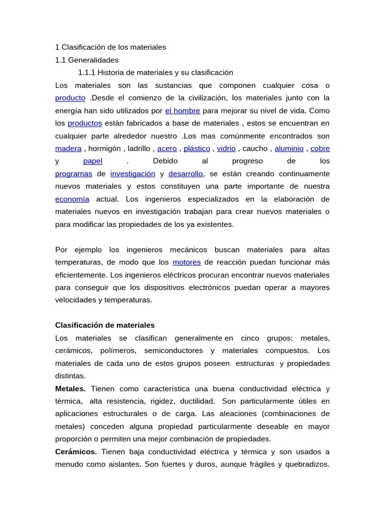 Clasificación de Materiales | PDF | Polímeros | Rieles