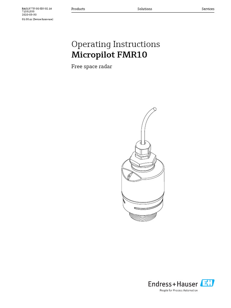 Operating Instructions Micropilot FMR10 | PDF