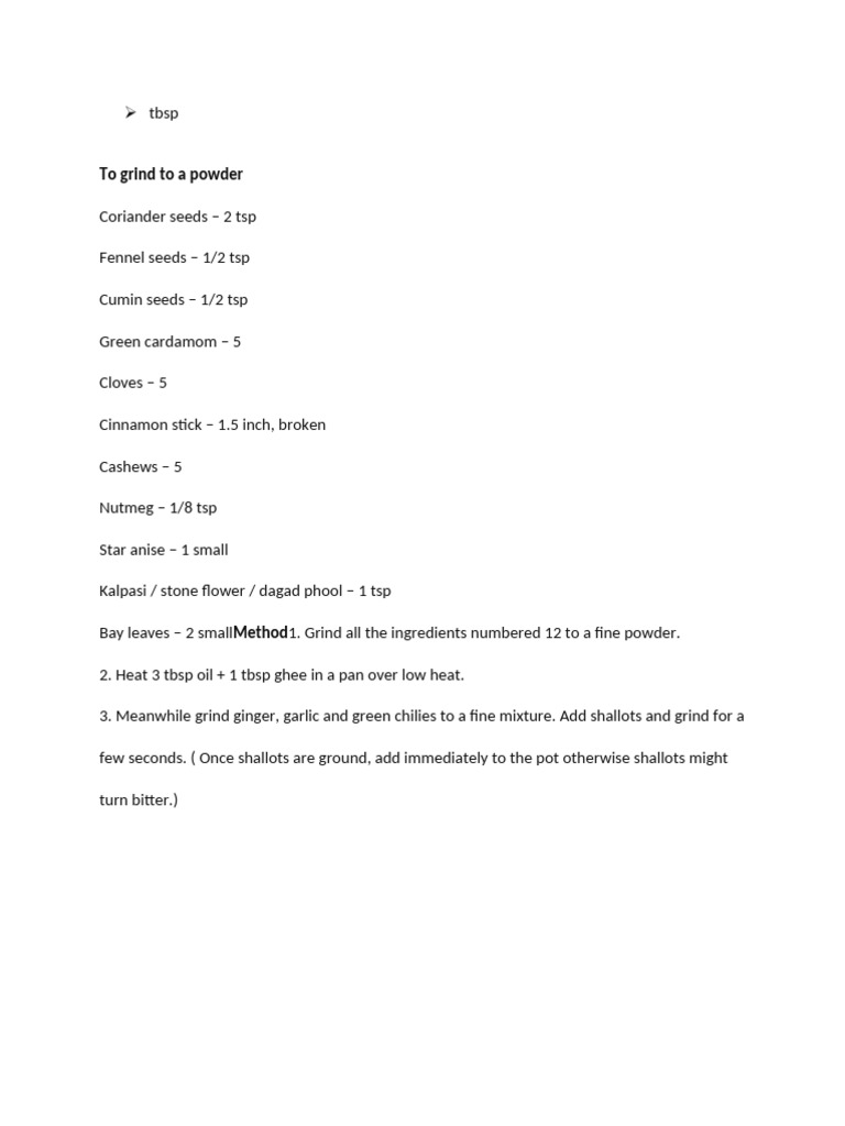 Spice Powder Preparation Guide | PDF