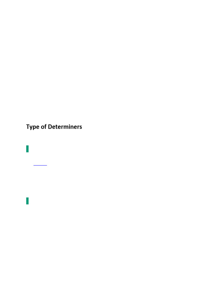 What Is A Determiner | PDF